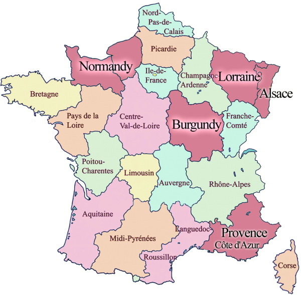 Regions-of-France-map - She Paused 4 Thought