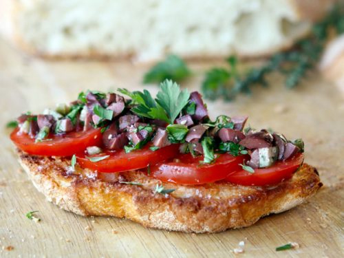 Mallorcan Tomato Toast - Open Faced Cookbook - She Paused 4 Thought