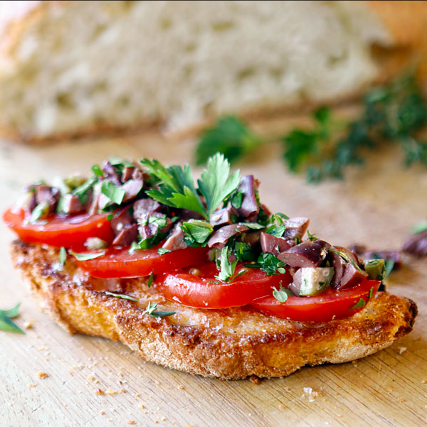 Mallorcan Tomato Toast - Open Faced Cookbook - She Paused 4 Thought