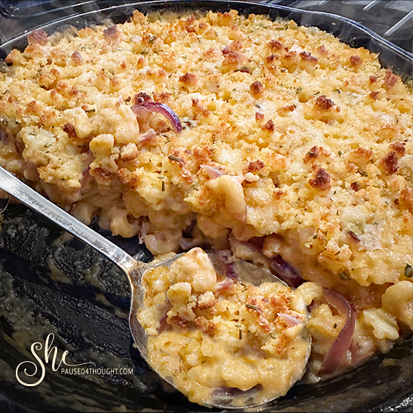 Rosemary - Onion Mac and Cheese - She Paused 4 Thought